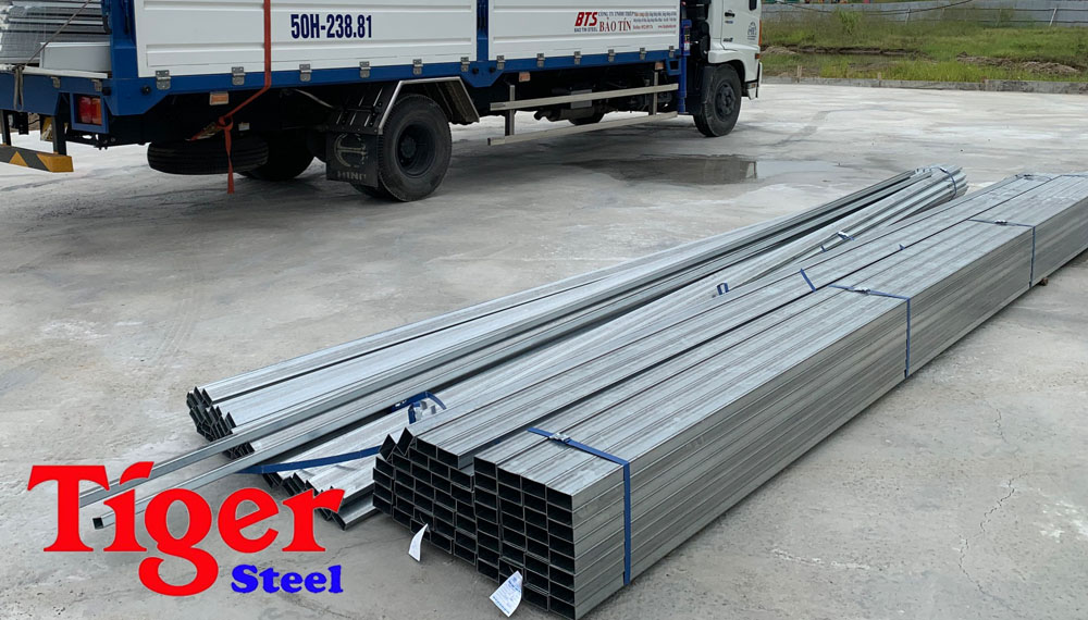 Hoa Sen 40×80 galvanized steel tube » Tiger Steel